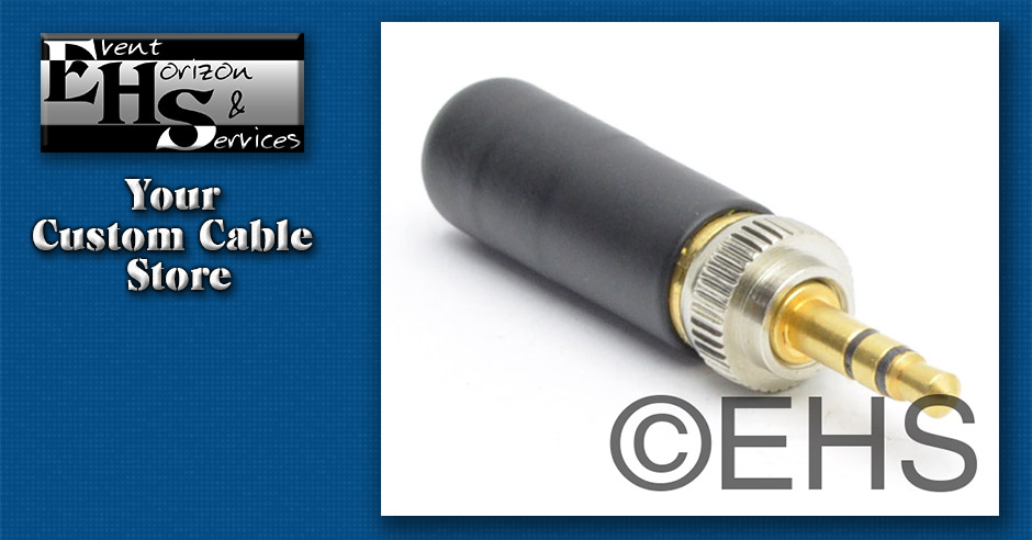 Switchcraft 35HDLBAUS 3.5mm Male TRS Locking Black/Gold .175"-