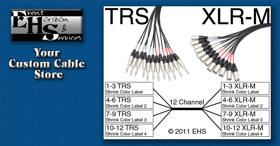Mogami 2933 12 Channel TRS 1/4" to XLR-M snake- Event Horizon