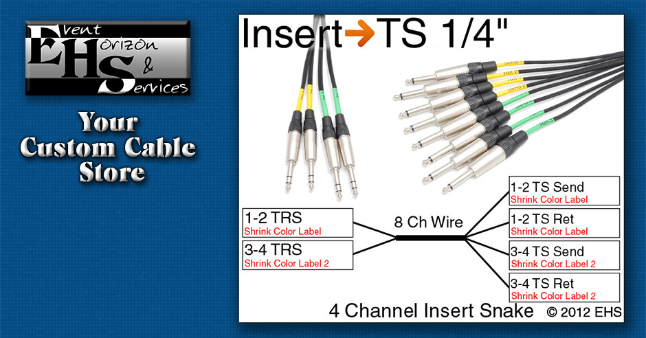 Mogami 2932 4 Channel Insert Snake with TS 1/4"- Event Horizon