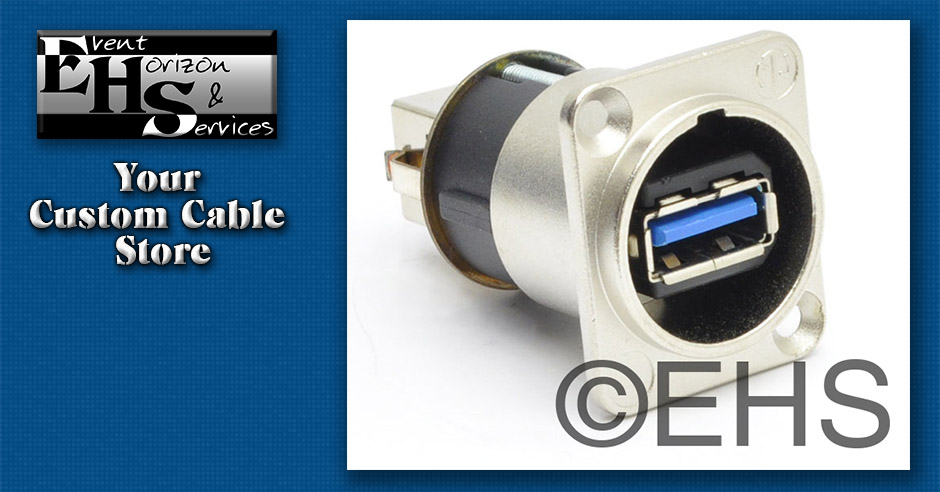 Neutrik NAUSB3 USB 3 A to B Nickel- Event Horizon & Services