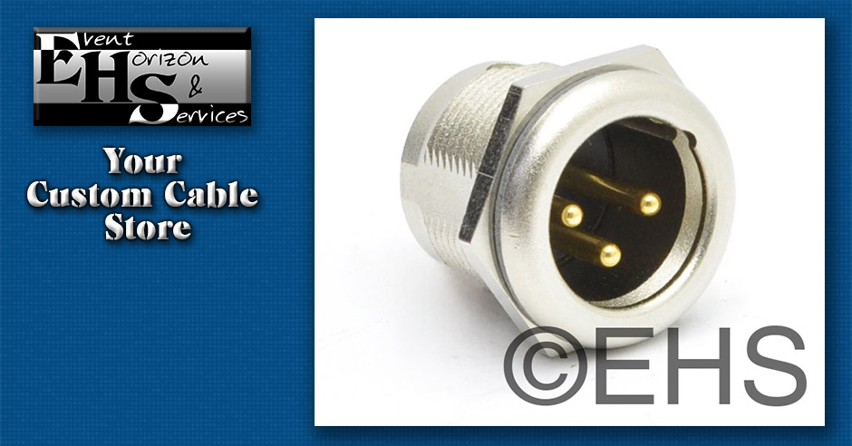 Neutrik NC3MPR-HD Male XLR 3 Pin Stainless/Gold- Event Horizon