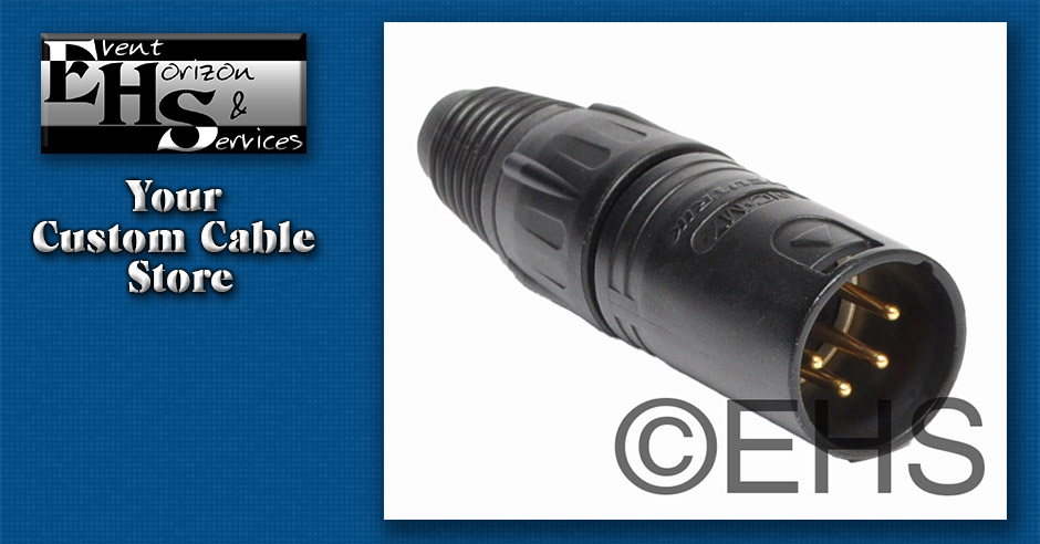 Neutrik NC4MX-B Male XLR 4 Pin Black/Gold- Event Horizon & Services