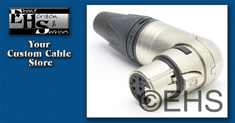 Neutrik NC6FRX Female XLR 6 Pin Right Angle Nickel/Silver- Event