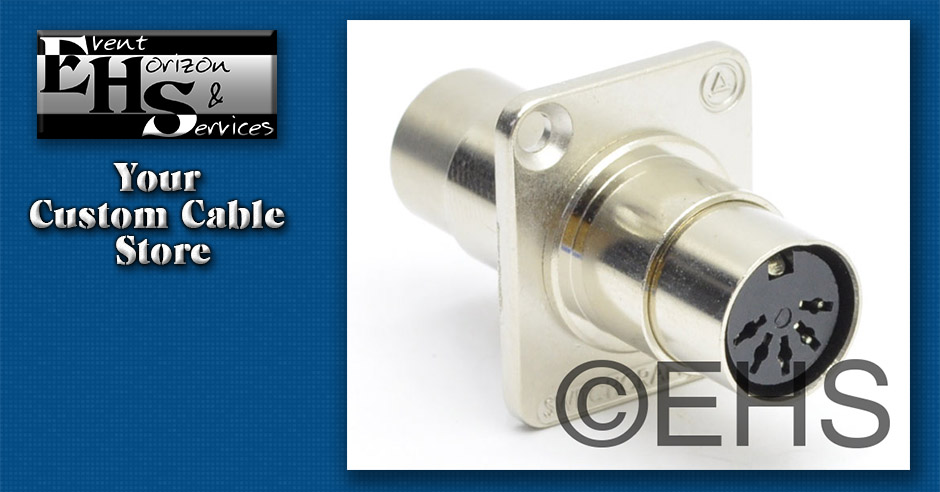 Switchcraft EHMIDI2 MIDI Feedthrough panel D-Size Nickel- Event