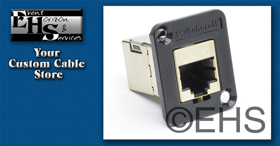 Switchcraft EHRJ45P6S CAT6 RJ45 Feedthrough D-Size Black- Event